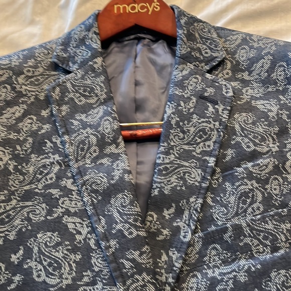 TALLIA | Suits & Blazers | Tallia Blue Cotton Paisley Blazer | Poshmark